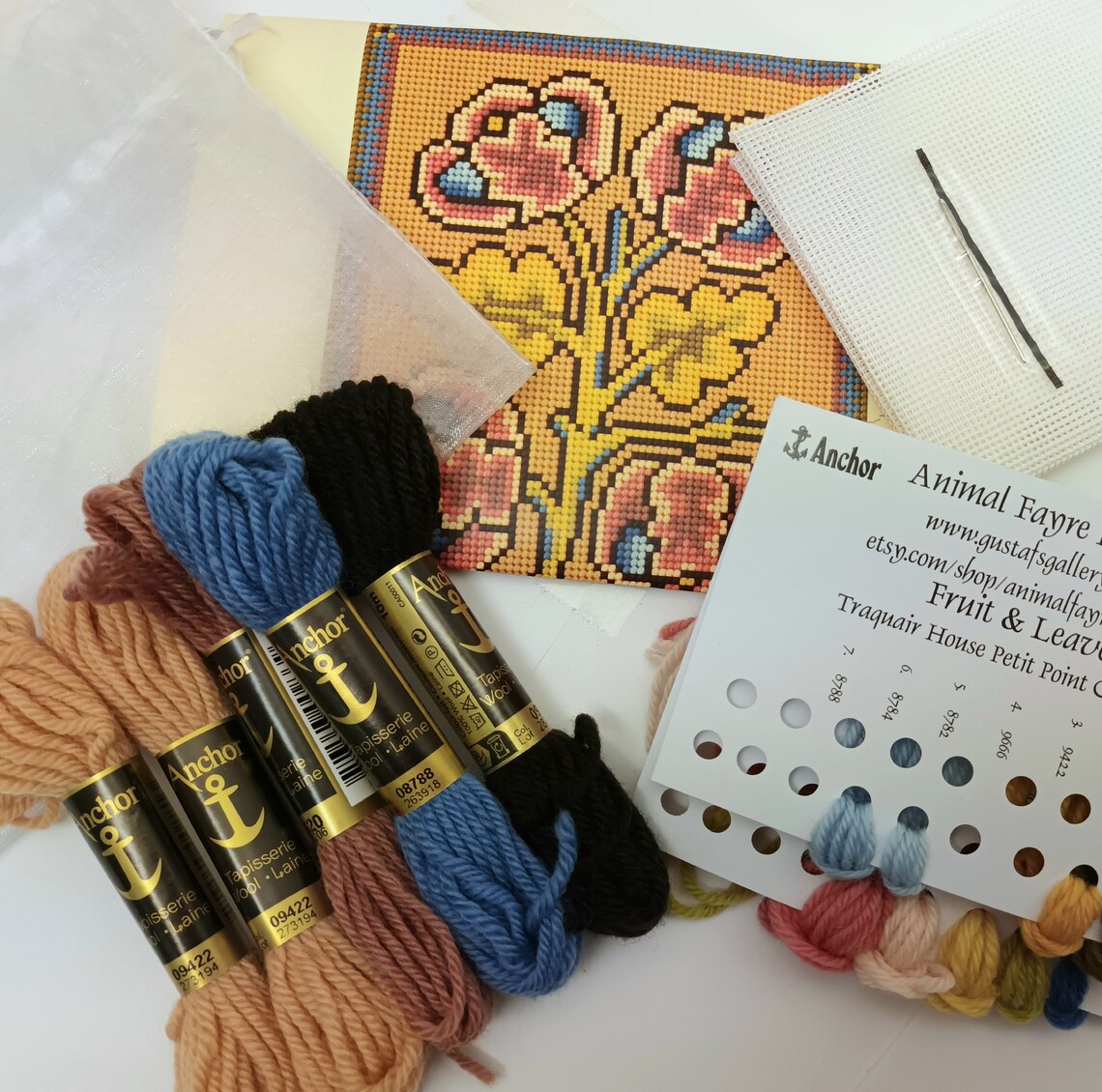 Needlepoint Tapestry Kit- Fruit and Leaves, Petit Point, Historical ...