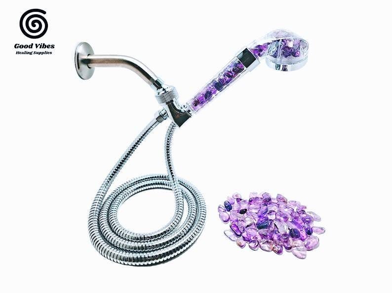 Amethyst Crystal Shower Head Gemstone Therapy Spa - Etsy