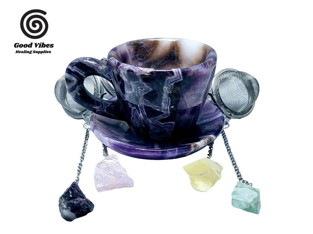 Amethyst Crystal Tea Set Chevron Amethyst Dream Amethyst Natural ...
