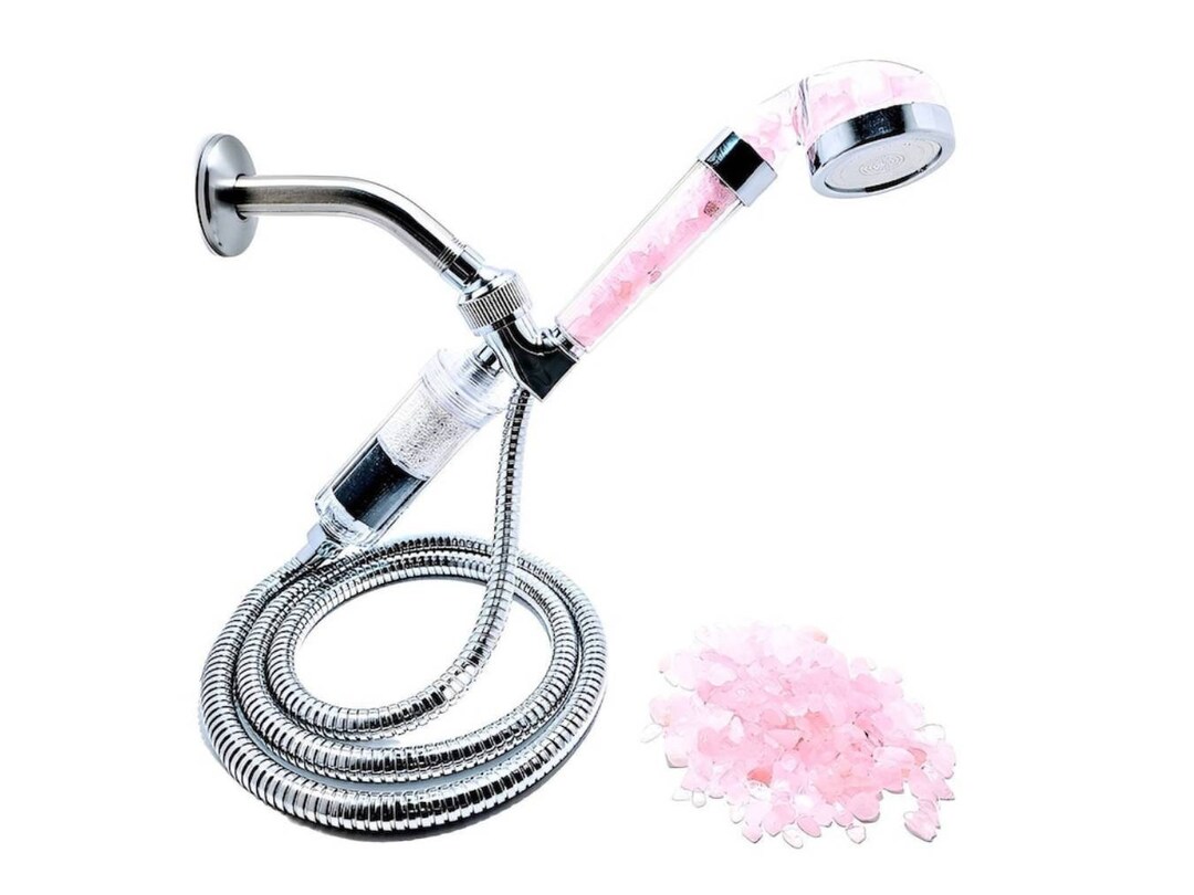 Rose Quartz Shower Head Natural Crystal Healing Gemstone Shower Head ...