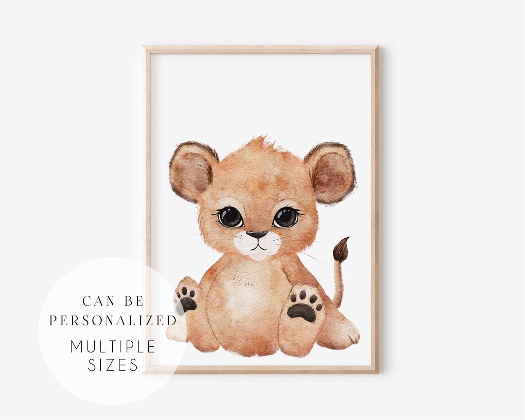 Nursery Lion Print Personalized Nursery Print Baby Lion Print Cute ...