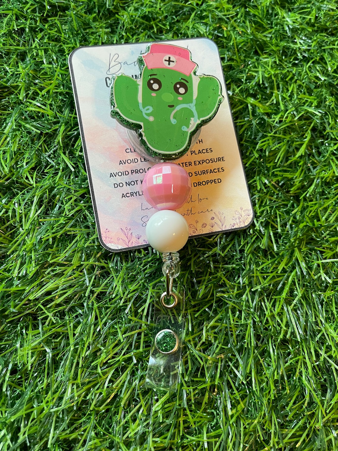 Nurse Badge Reels, Nurse's Week Gifts, Cactus Badge Reels, Acrylic ...