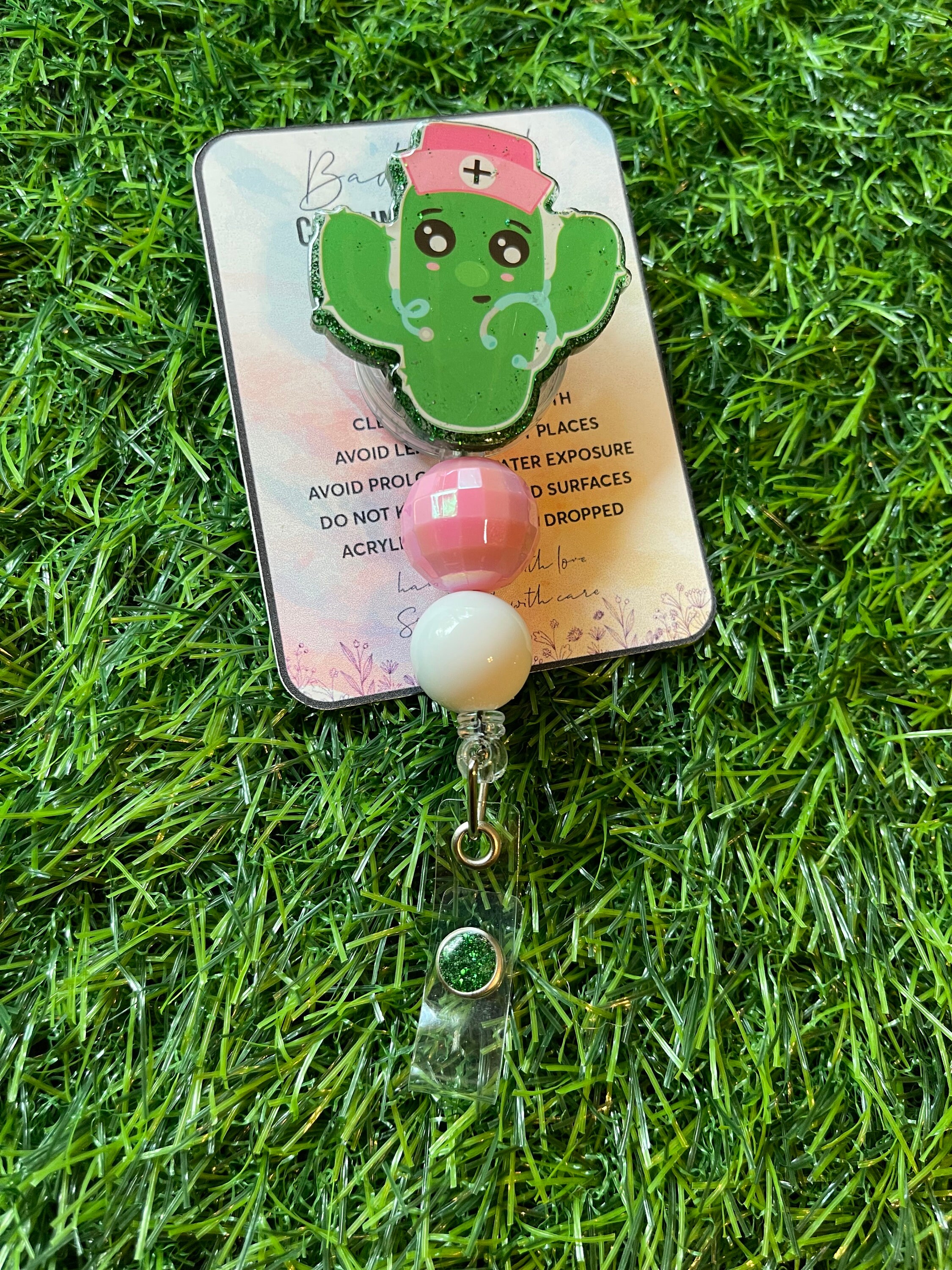 Nurse Badge Reels, Nurse's Week Gifts, Cactus Badge Reels, Acrylic ...