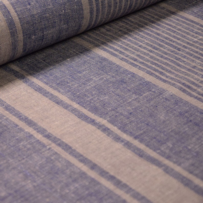 100% Linen Fabric 280gsm. Striped . Heavy Thick Dense. - Etsy