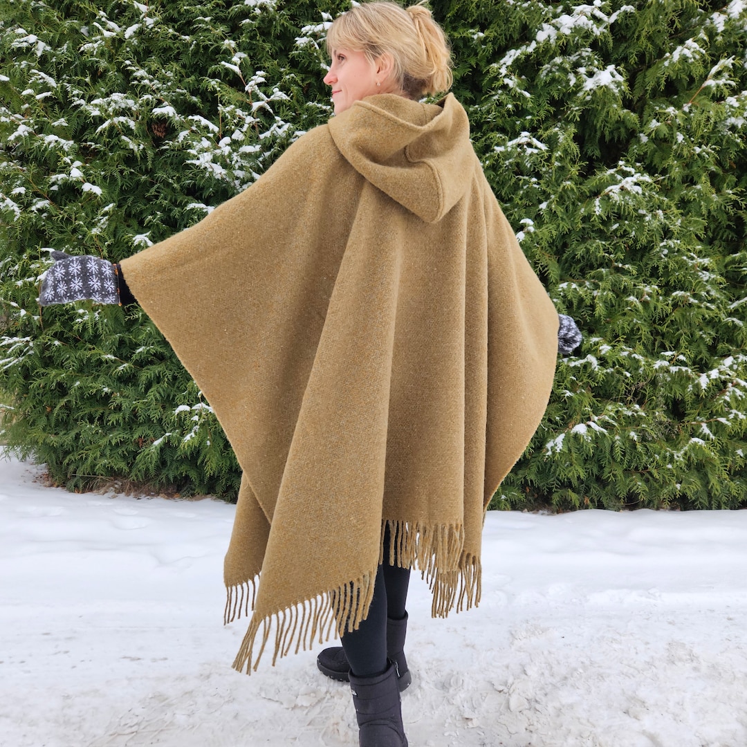 Premium Wool PONCHO Unisex, Women or Men Wool Coat Poncho, Handmade Wool Poncho, Serape Poncho ...
