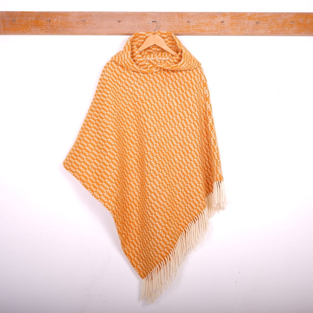 Yellow Wool Blanket Poncho Cape Ladies Poncho Red Lambswool Blanket ...