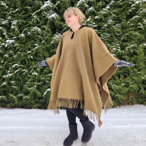 Premium Wool PONCHO Unisex, Women or Men Wool Coat Poncho, Handmade ...