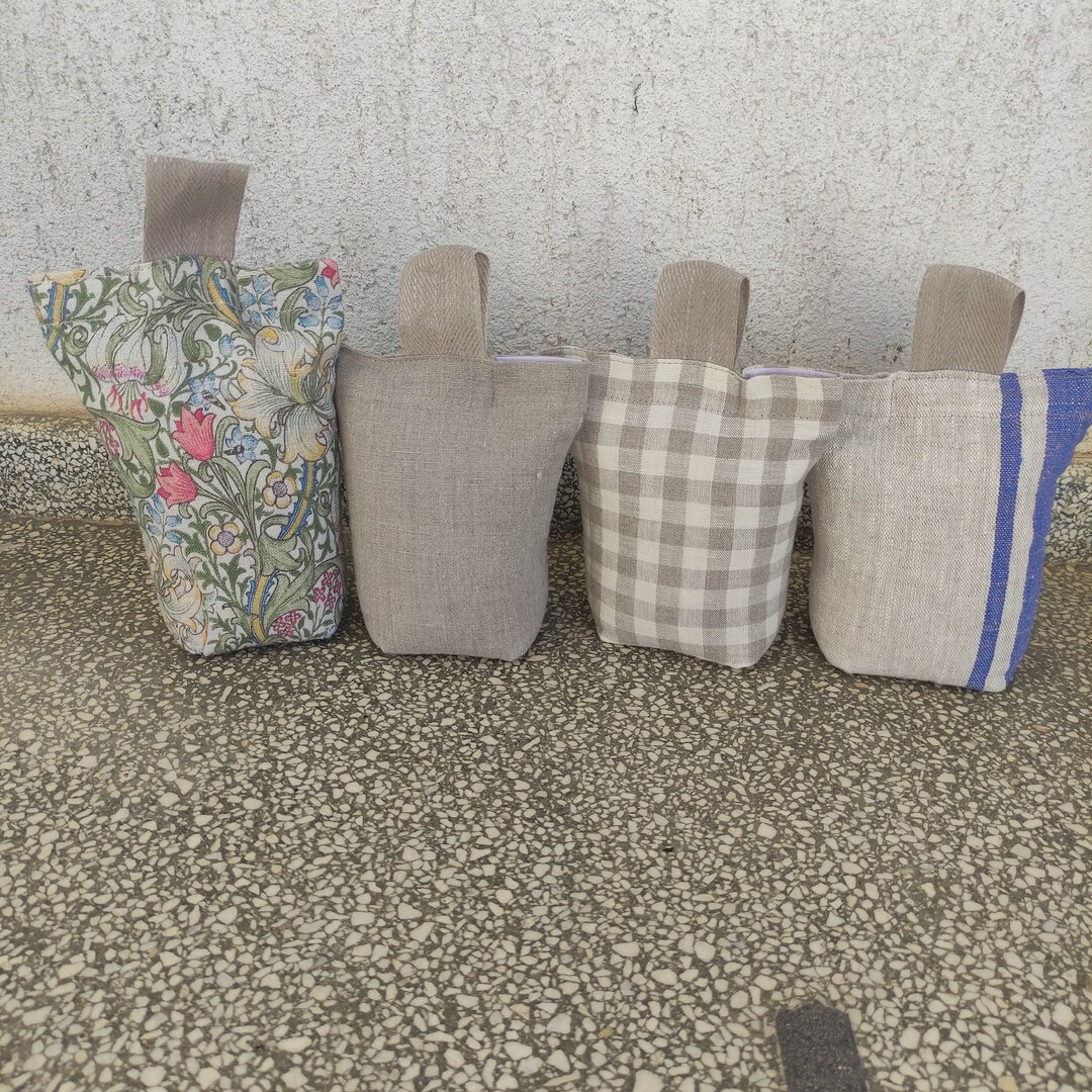 Fabric Door Stop in Linen in Several Colors, Chunky Filled or Unfilled ...