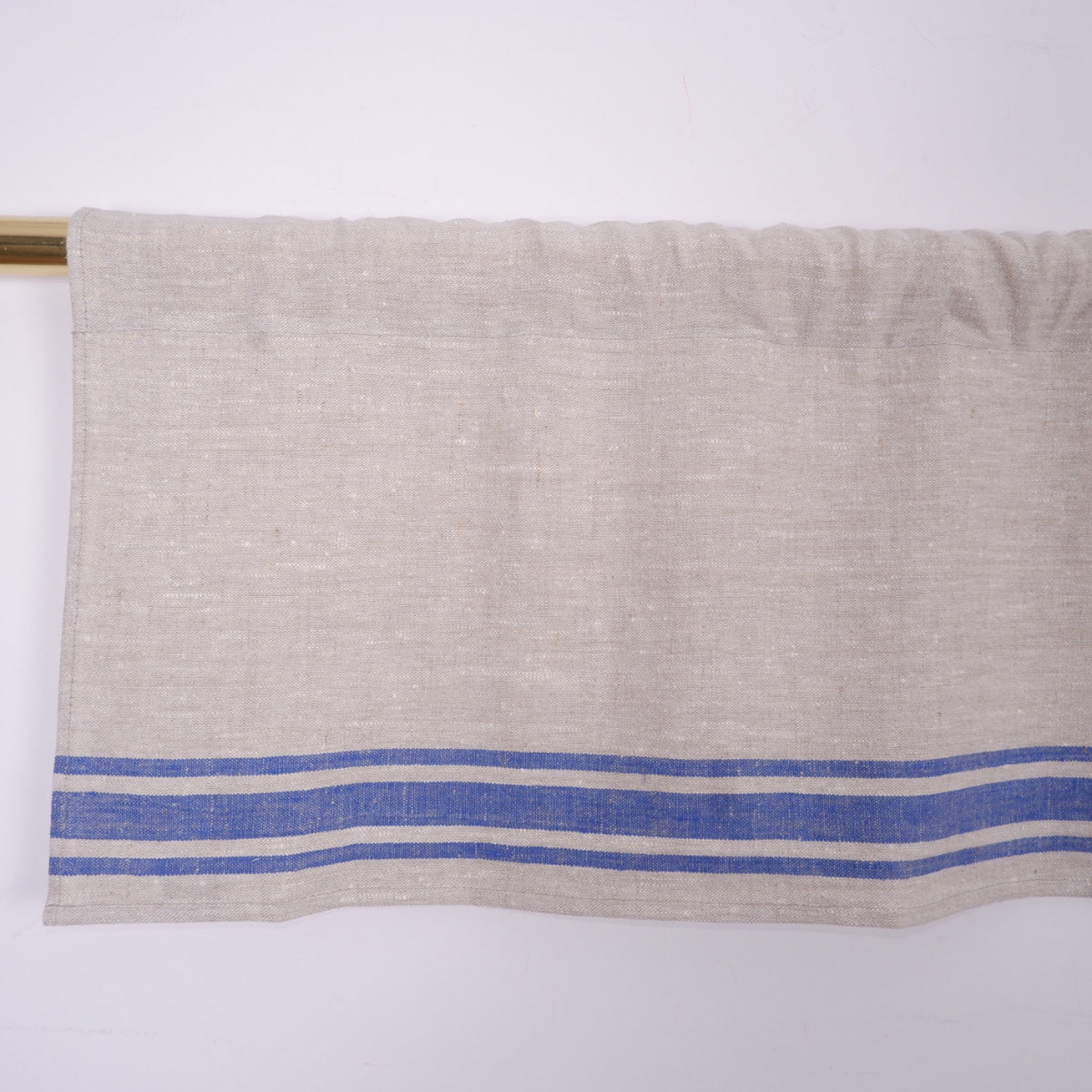 Ticking Valance - Farmhouse Curtain - Pure Linen Window Treatment ...