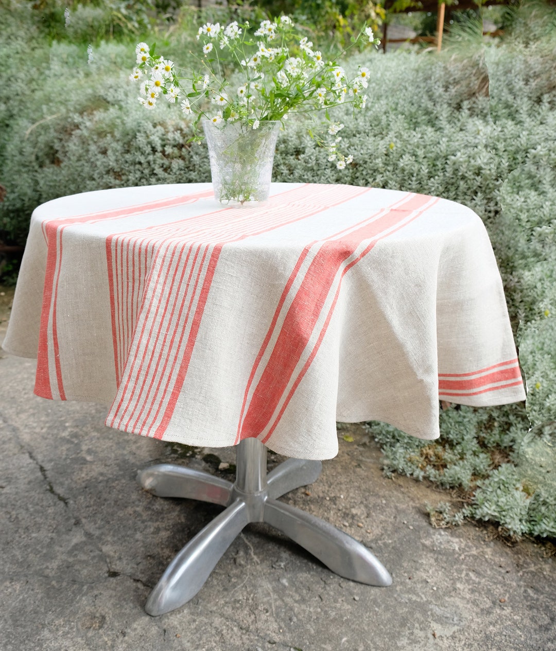 100% Linen Tablecloth Handmade Round Oval Rectangle Table Cloth Natural ...