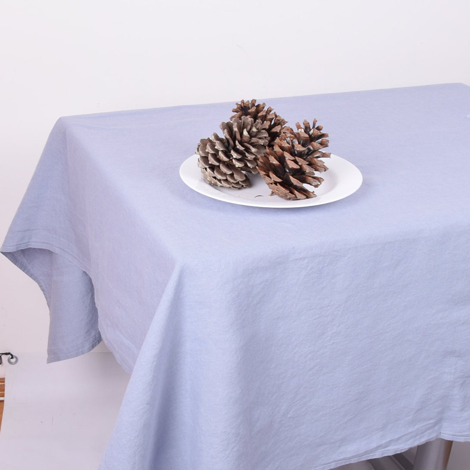 100% Linen Tablecloth Small Squares PREWASHED Table Cloth - Etsy