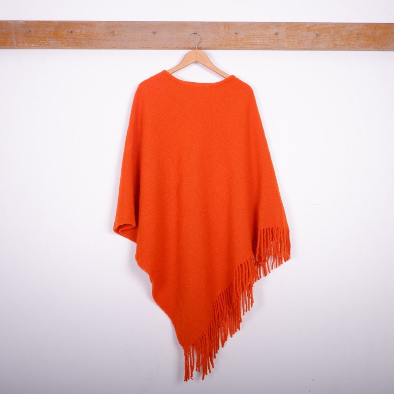 Orange Poncho - Etsy