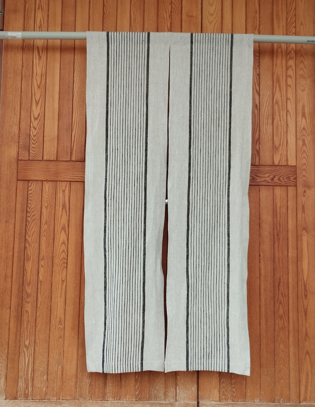 Striped Linen Noren Curtain, Japanese Linen Noren Panel, Japanese ...