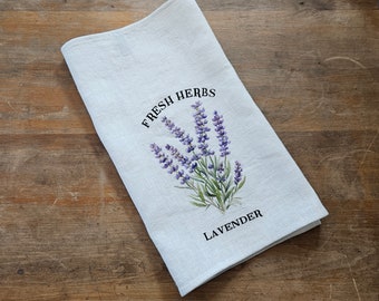 Lavender Floral Tea Towel, Hand Towels, Tea Towels, Farmhouse Floral ...