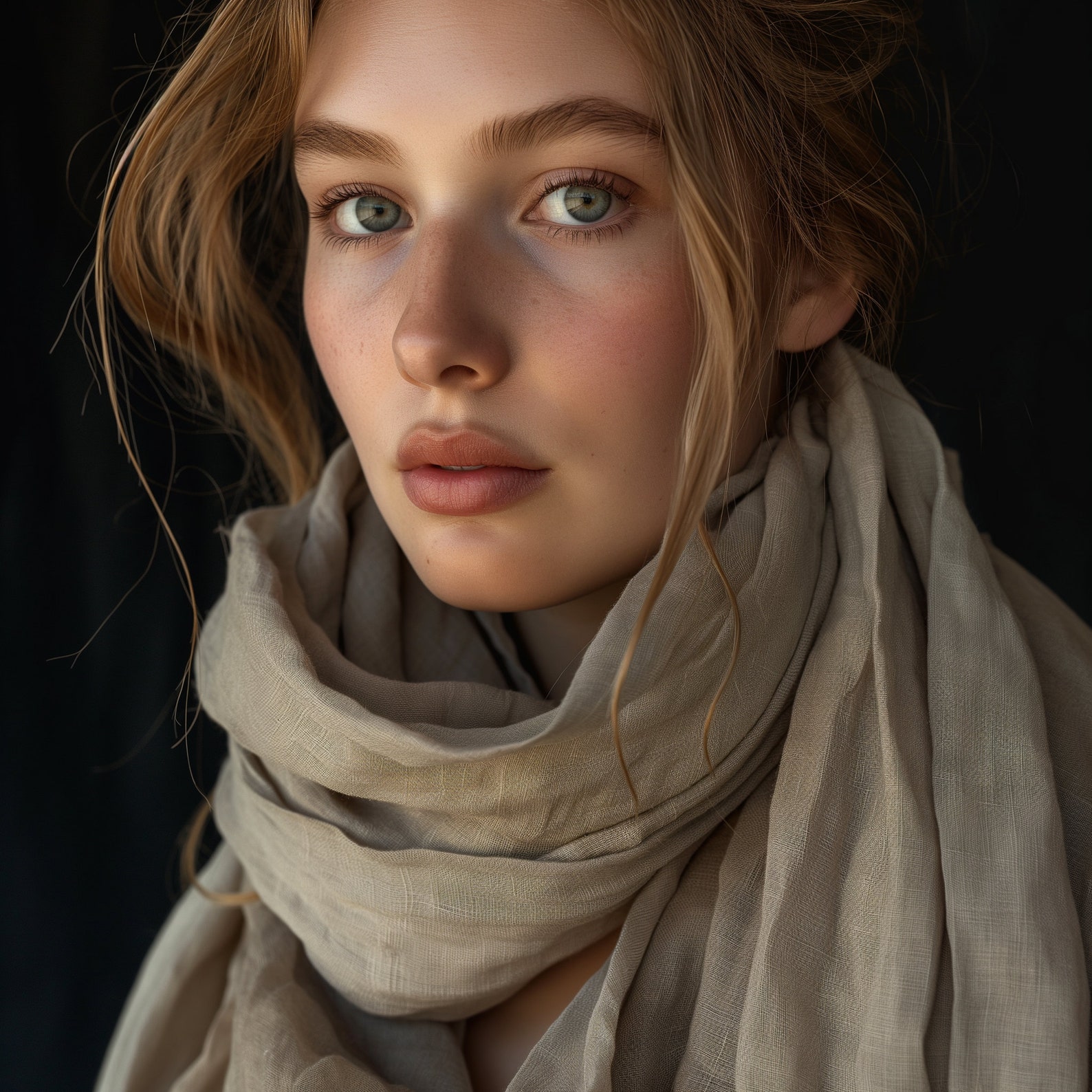 Linen Scarf in Green or Others 40 Colors, Undyed Organic Pure Linen ...