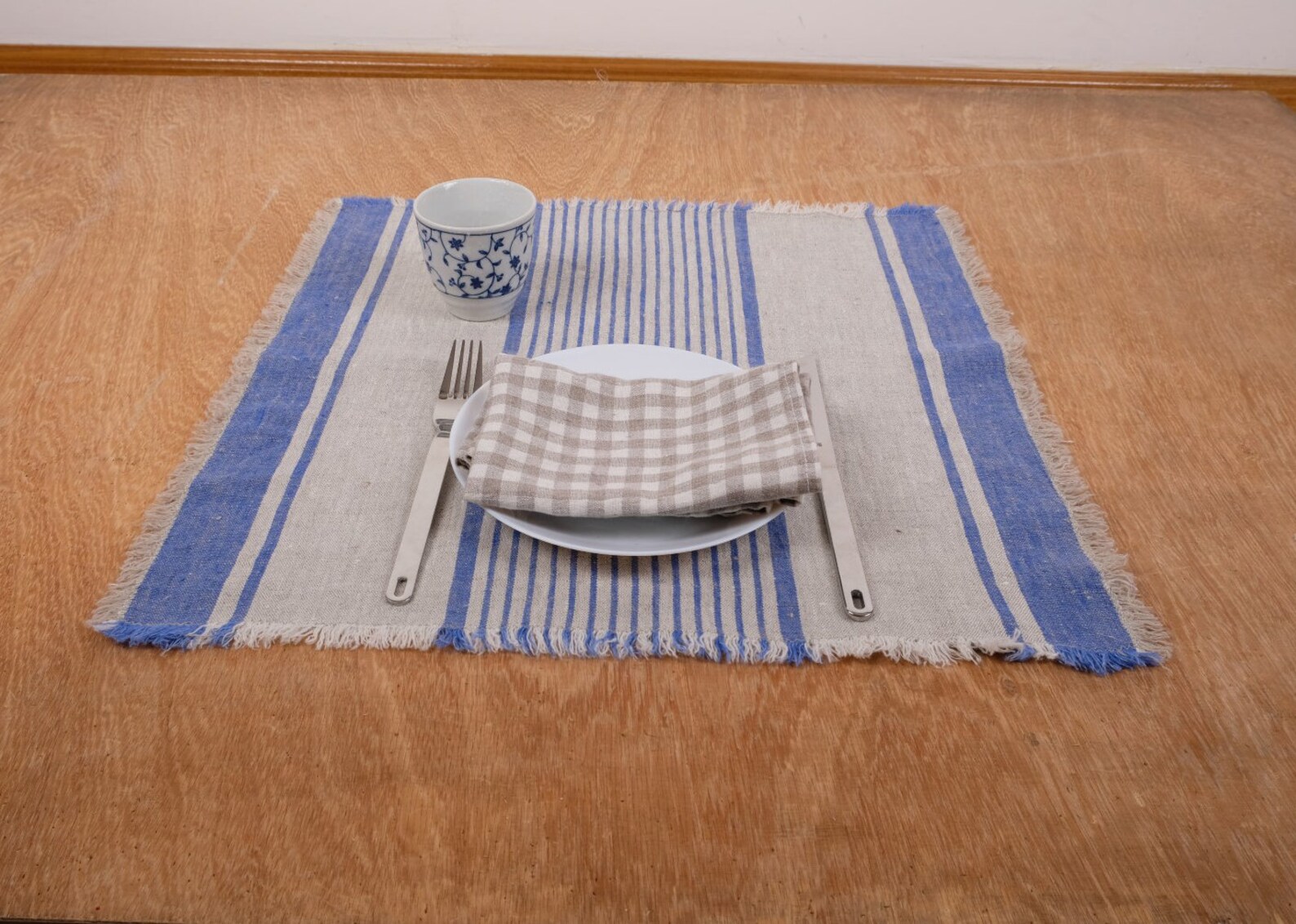 Rustic Linen Napkins - French Grain Sack Linen Stripes Cottage ...