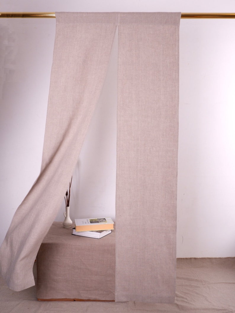 Gingham Linen Noren Curtain, Japanese Linen Noren Panel, Japanese ...