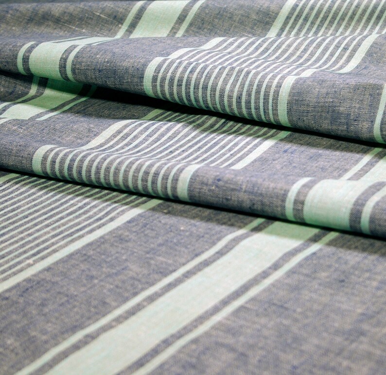 100% Linen Fabric 280gsm. Striped . Heavy Thick Dense. - Etsy