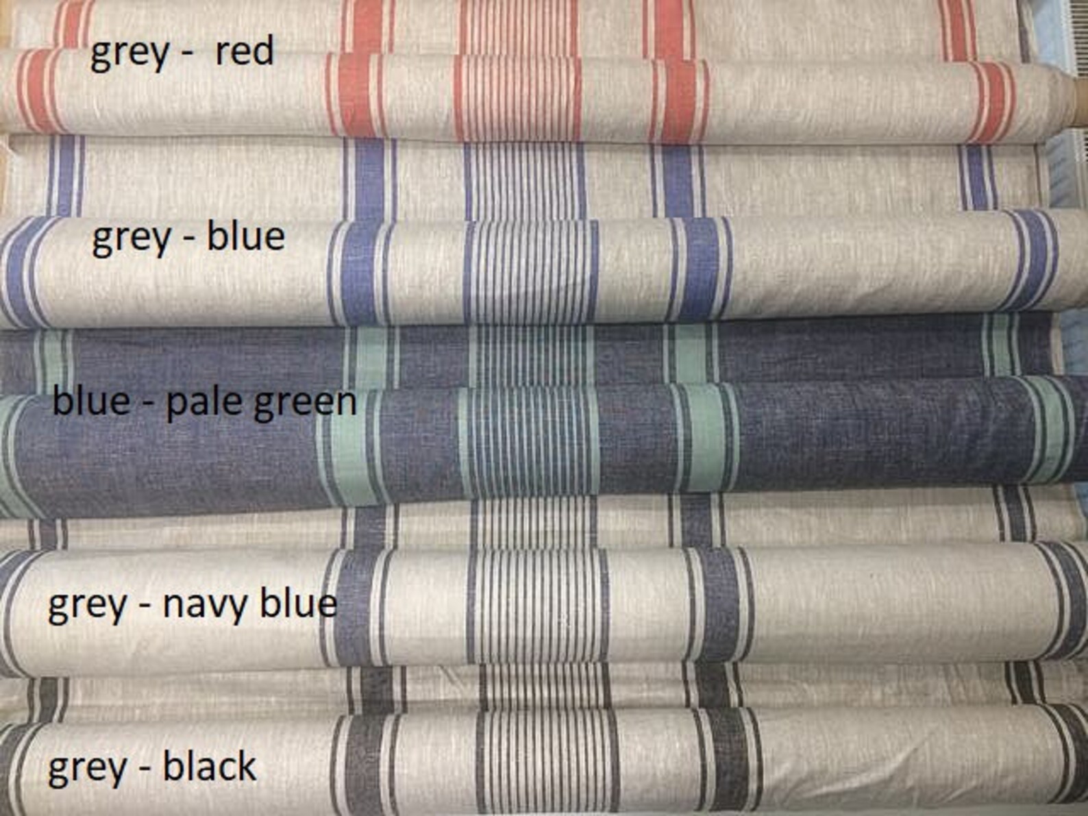 100% Linen Fabric 280gsm. Striped . Heavy Thick Dense. - Etsy