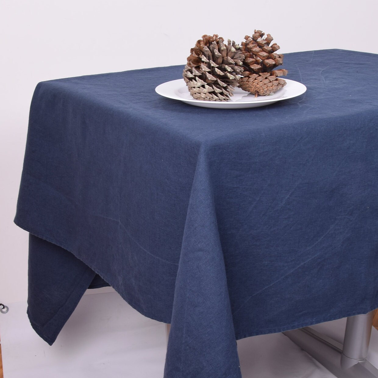 100% Linen Tablecloth Small Squares PREWASHED Table Cloth - Etsy