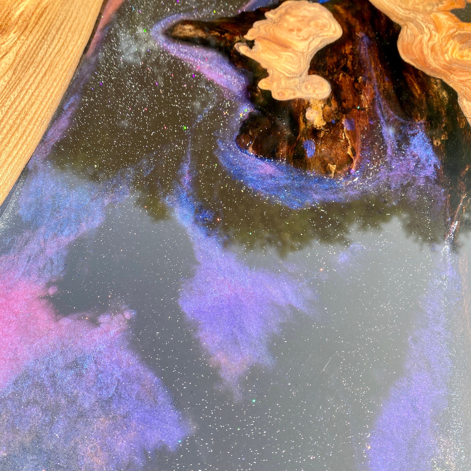 Galaxy River Dining Table in Elm & Resin. Live Edge River - Etsy