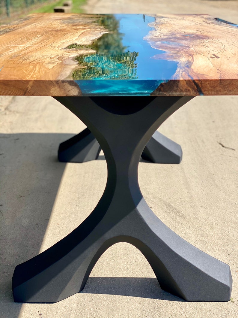 Amazing River Dining Table in Elm & Resin Galactic Resin Artwork Sold ...