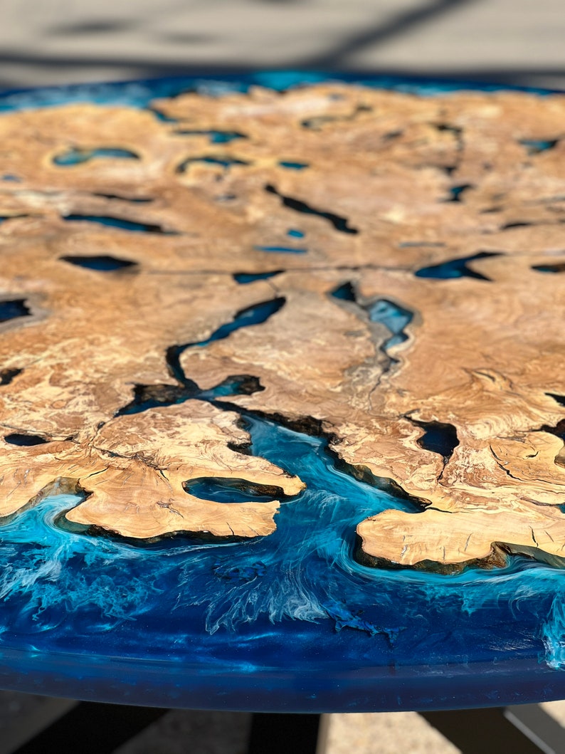 Ultimate Circular River Dining Table Olive Root Ocean Art - Etsy UK