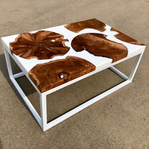 White River Coffee Table With Live Edge Teak Slabs Sold - Etsy