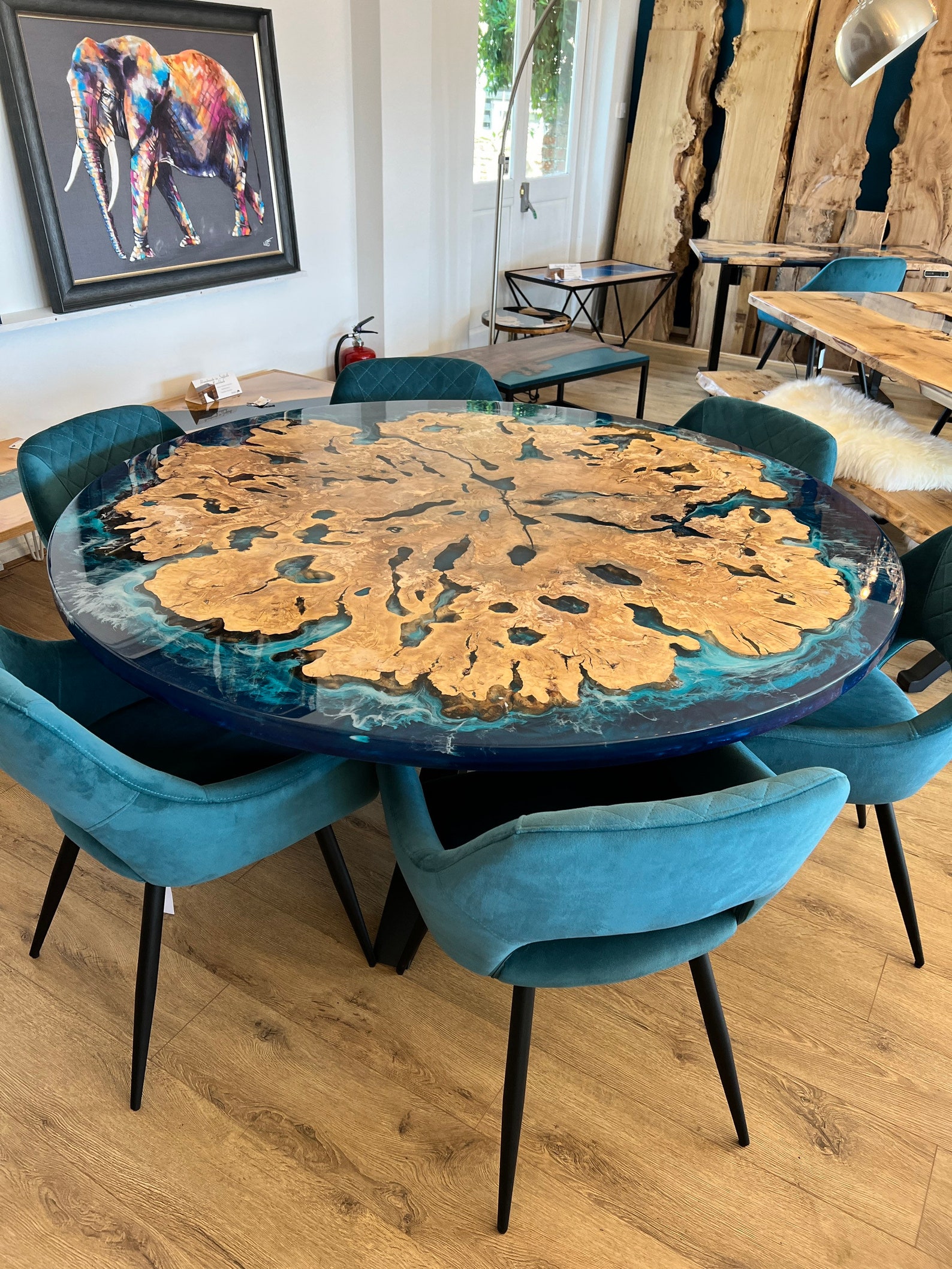 Ultimate Circular River Dining Table Olive Root Ocean Art - Etsy UK