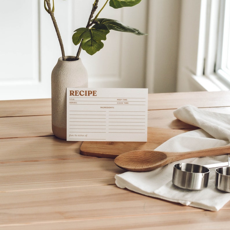 Modern Farmhouse Recipe Cards: Printable Template (PDF Download) - Etsy