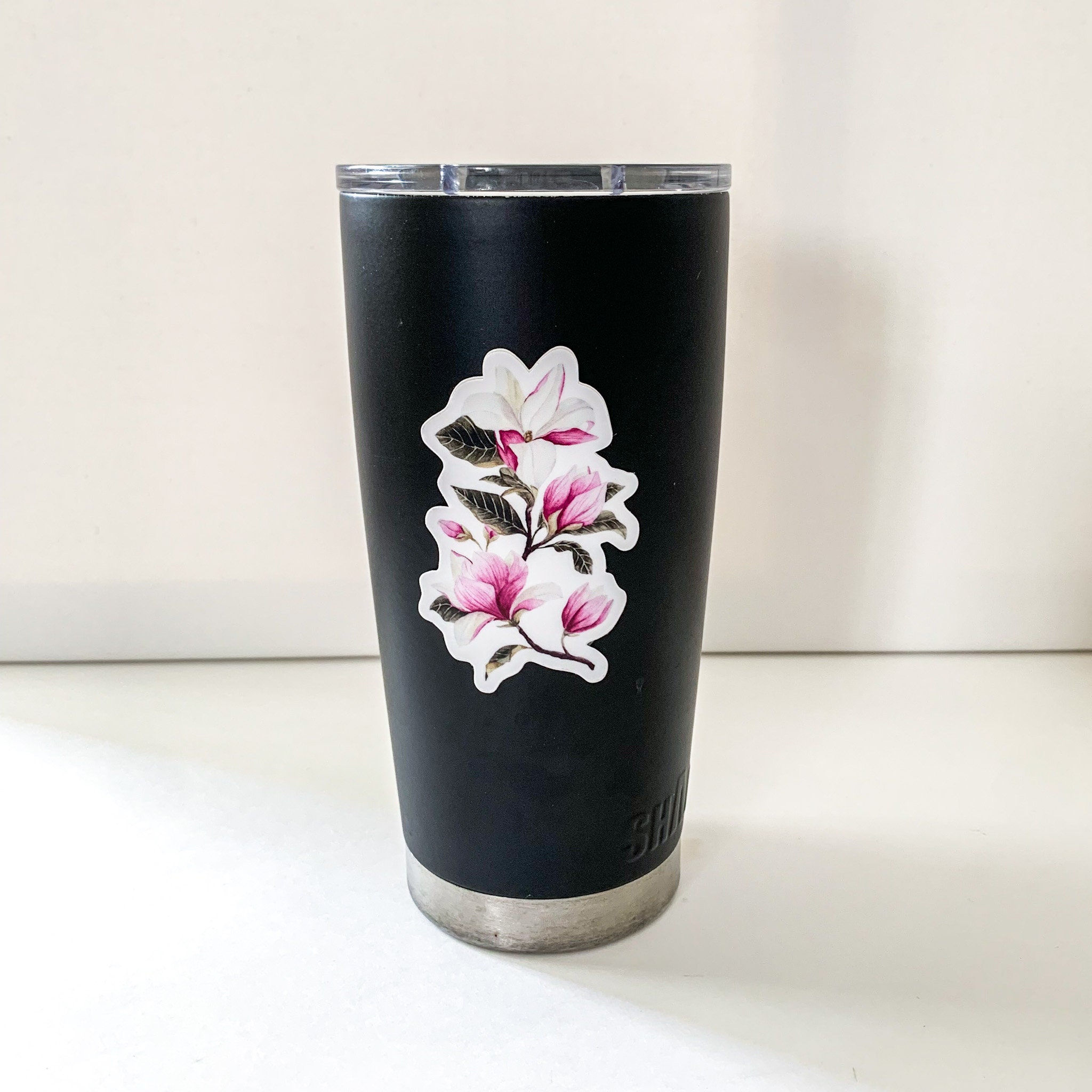 Magnolia Flower Sticker Watercolor Floral Sticker Waterproof Stickers ...