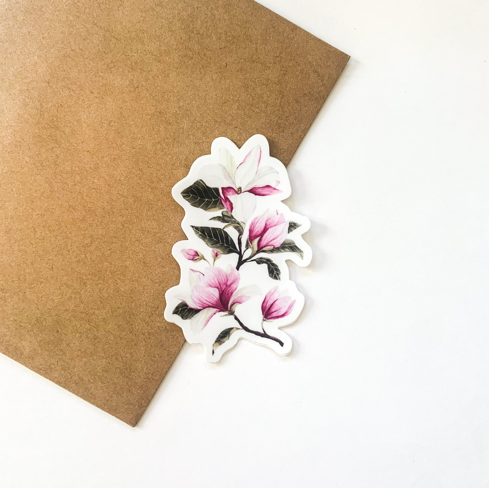 Magnolia Flower Sticker Watercolor Floral Sticker Waterproof Stickers ...