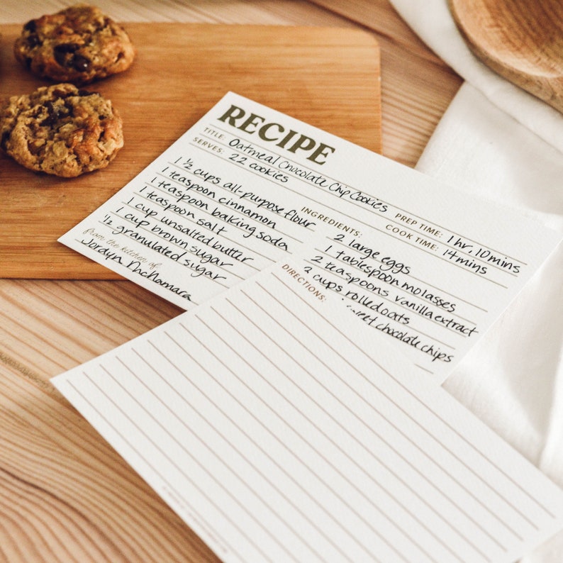 Modern Farmhouse Recipe Cards, Digital File, PDF Download Simple Recipe ...
