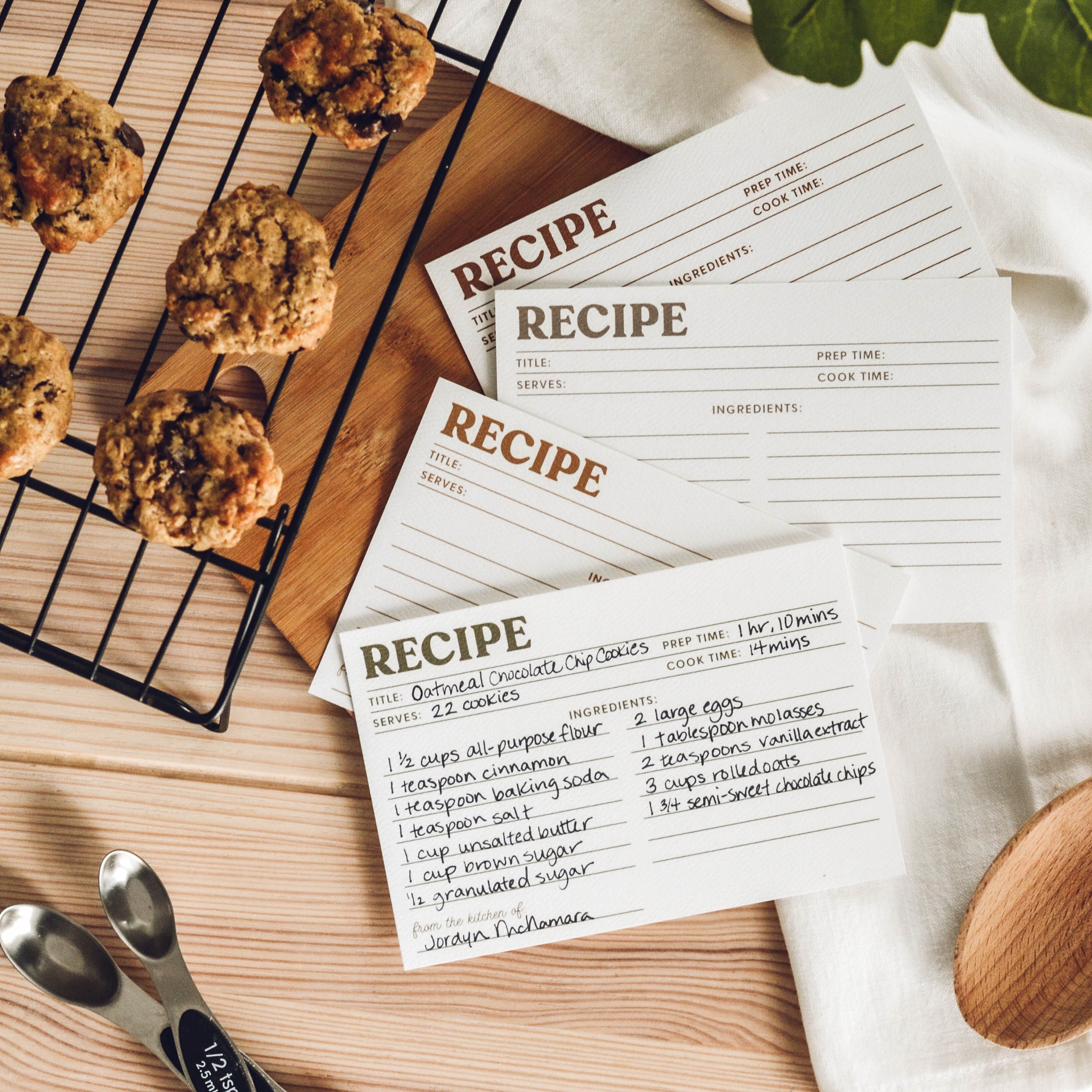 Modern Farmhouse Recipe Cards, Digital File, PDF Download Simple Recipe ...