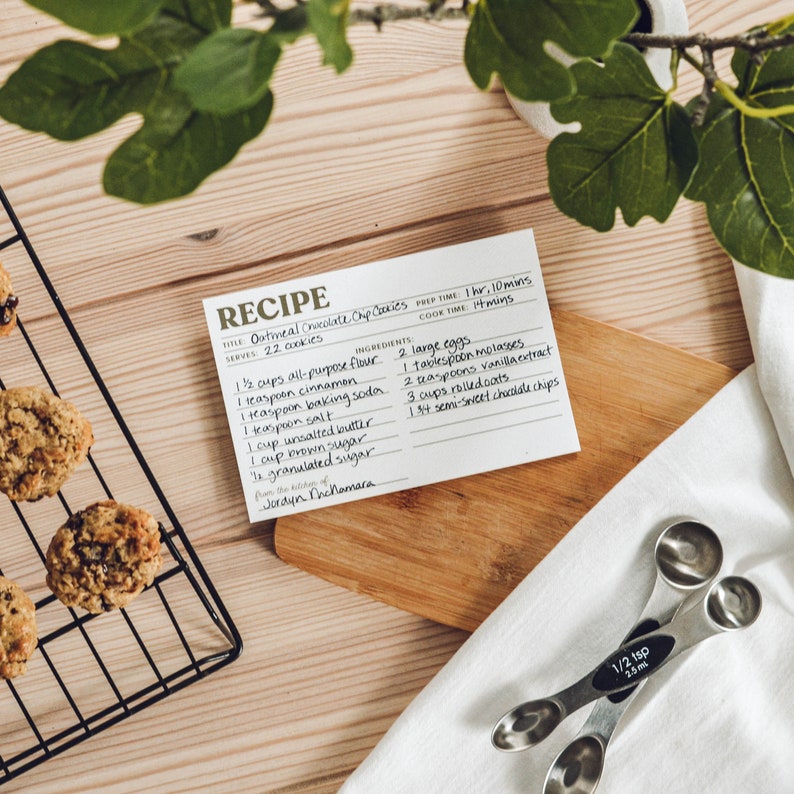 Modern Farmhouse Recipe Cards, Digital File, PDF Download Simple Recipe ...