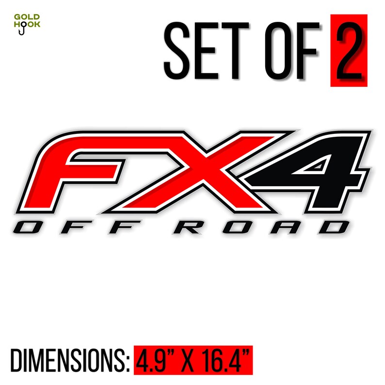 FX4 off Road Decal Ford F-150 F-250 F-350 (2012-2016) Black Red Super ...