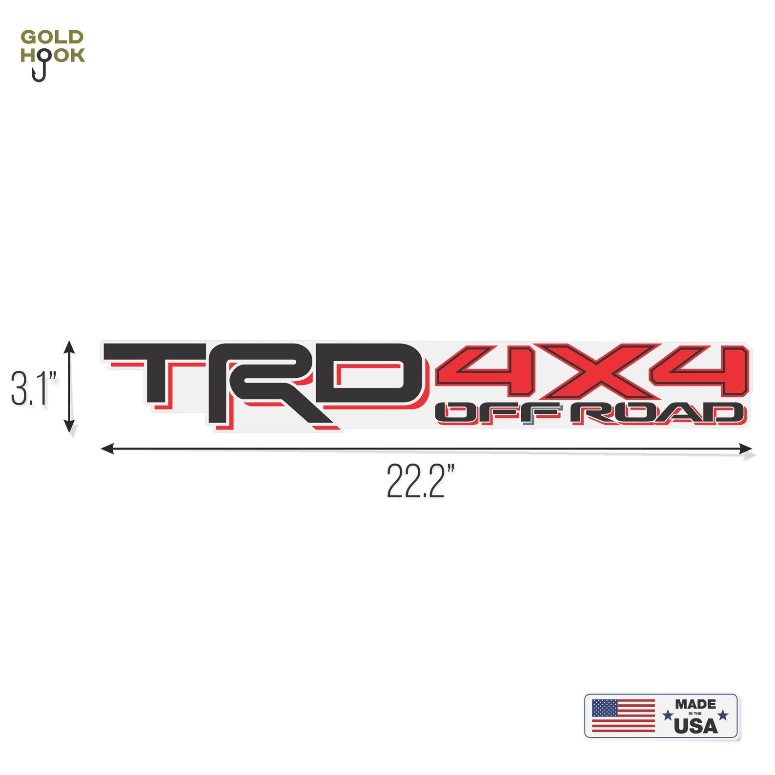 Black Red TRD off Road Decal Toyota Tacoma (2016-2023) Matte ...