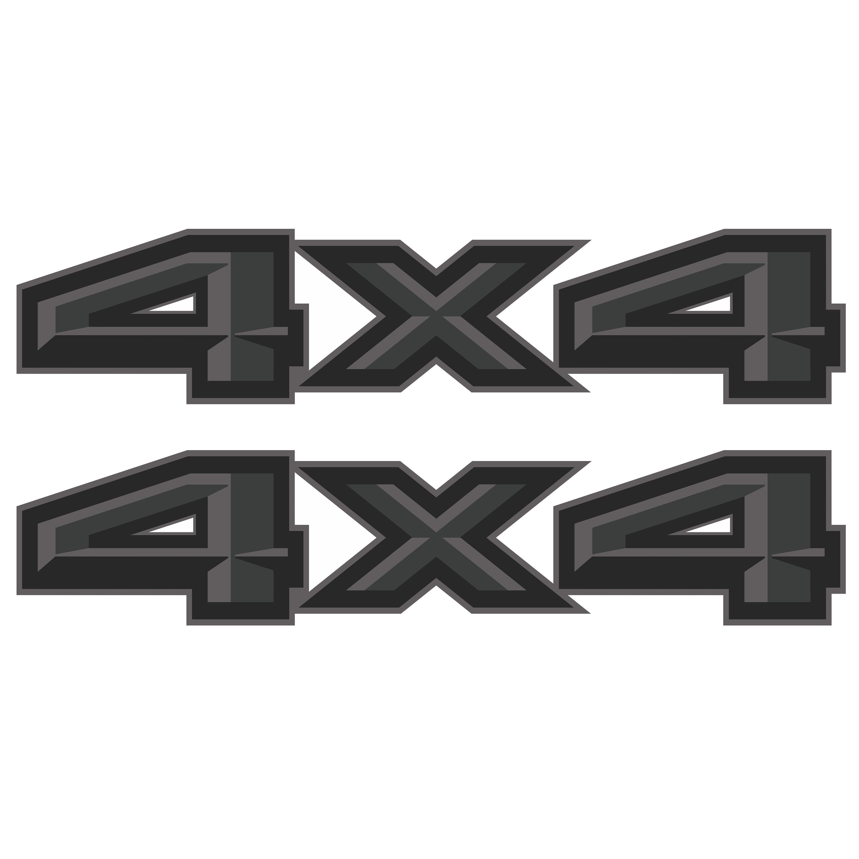 4x4 Metallic Black Decal Ford F-150 F-250 F-350 (2015-2026) Bedside ...