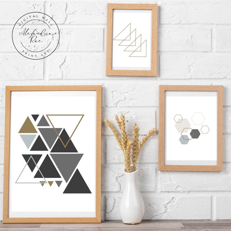Boho Geometric Shapes Gallery Wall - Etsy