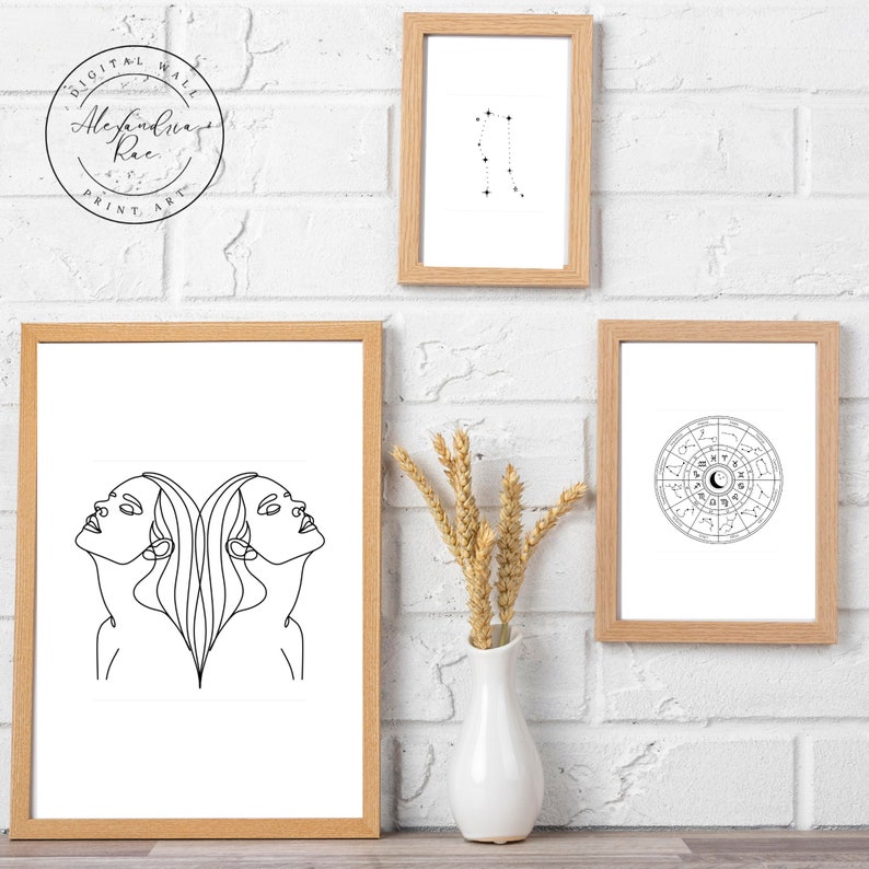 Gemini Astrology Digital Wall Printable Poster Pack - Etsy