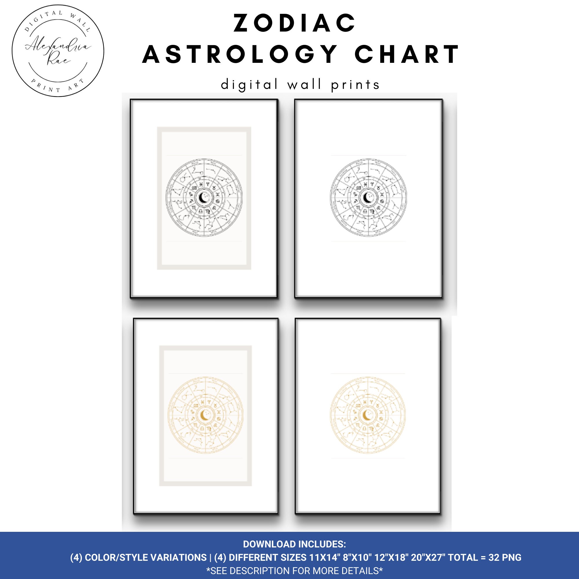 Gemini Astrology Digital Wall Printable Poster Pack - Etsy