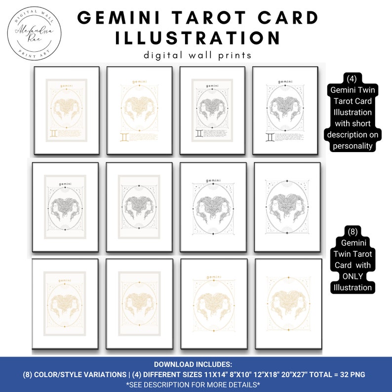 Gemini Astrology Digital Wall Printable Poster Pack - Etsy