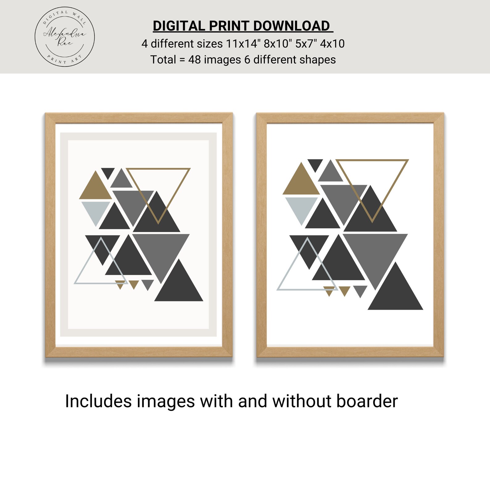 Boho Geometric Shapes Gallery Wall - Etsy