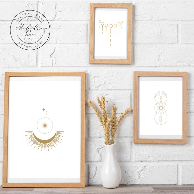 Boho Symbols and Shapes Digital Wall Art - Etsy