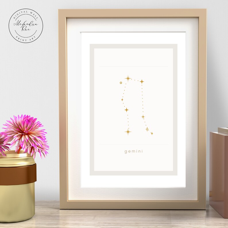 Gemini Astrology Digital Wall Printable Poster Pack - Etsy