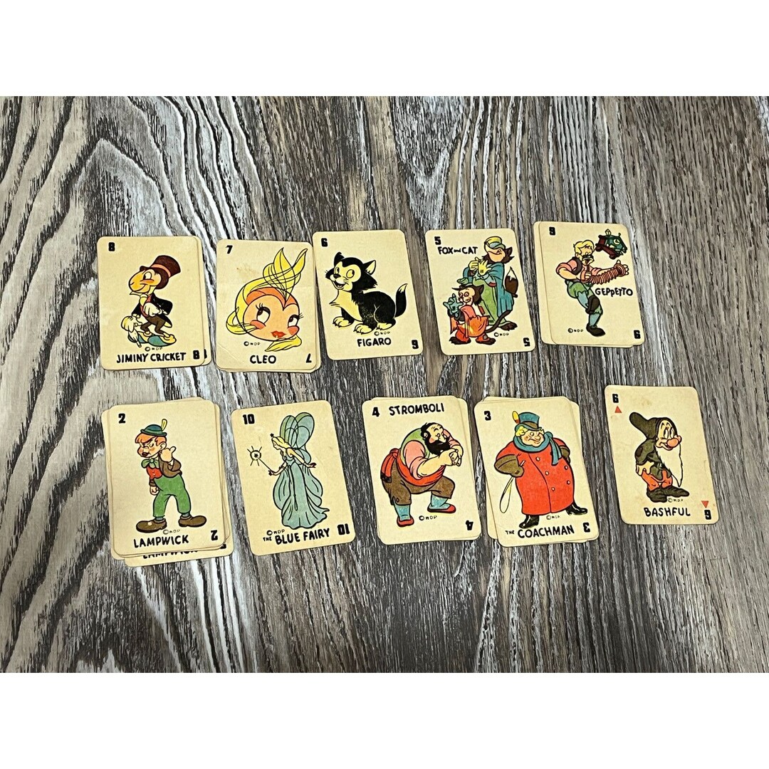 Lot 1946 Disney PINOCCHIO Mini Playing Cards Russell Mfg. - Etsy