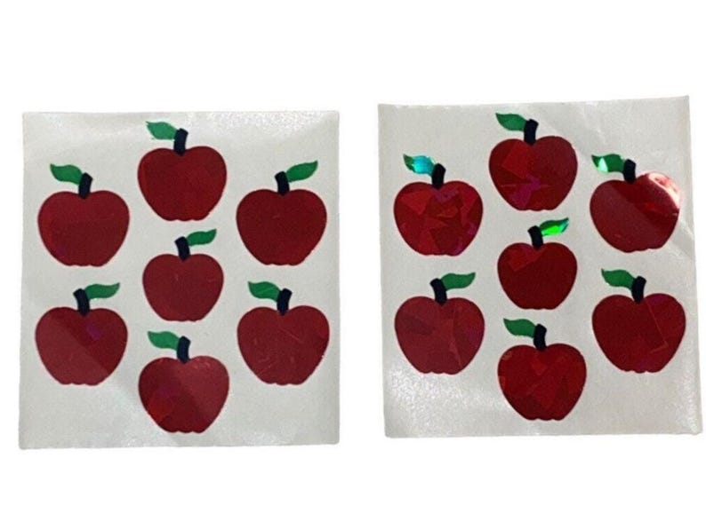Vintage Sandylion Stickers Red Apples Prismatic Shiny 2 Mods NOS - Etsy