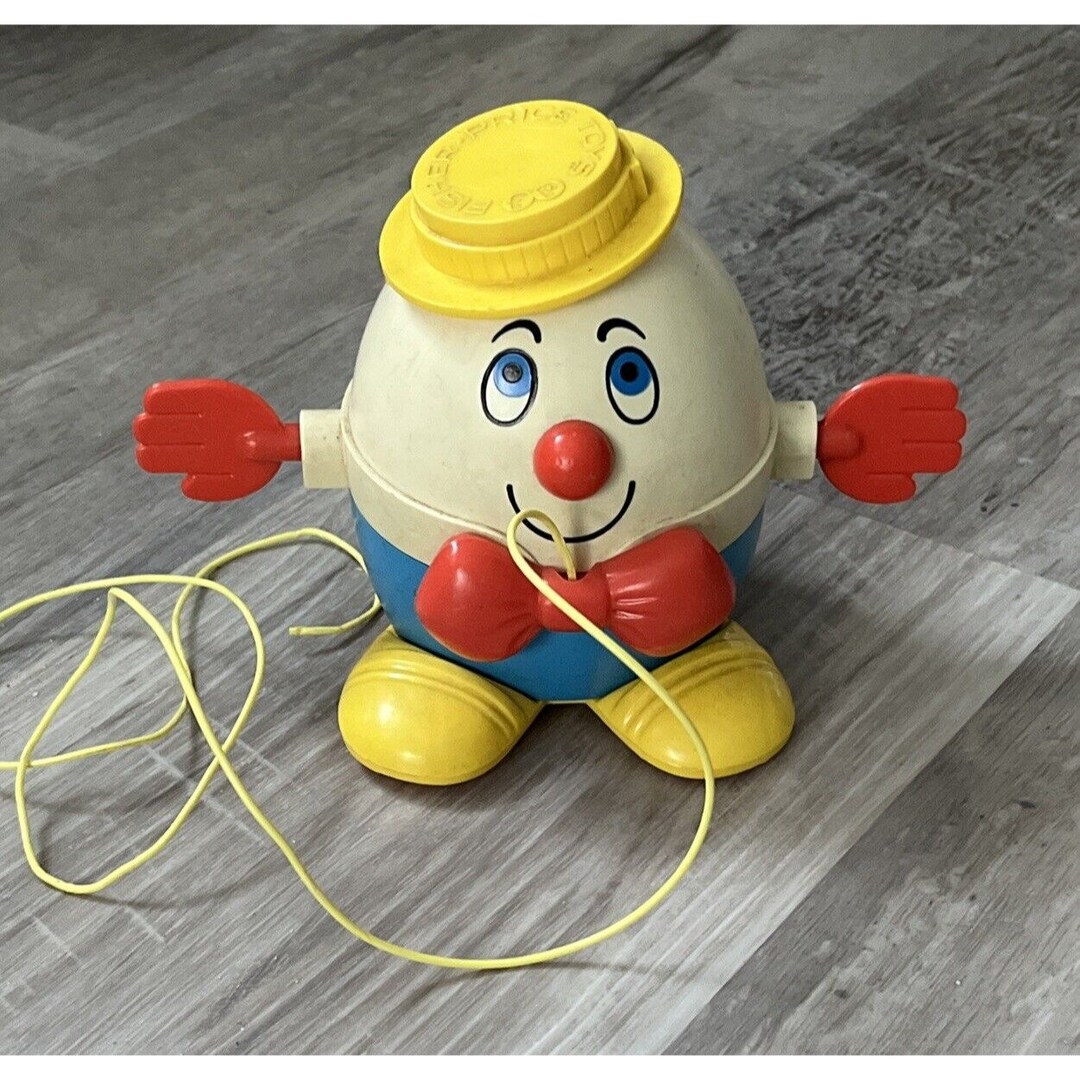 Vintage Fisher Price Humpty Dumpty Pull Along 1970s 736 Kids Toy Yellow ...