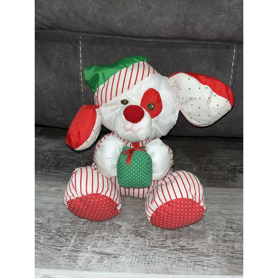 1990 Puffalump Christmas Puppy Dog Holding Present Fisher Price Vintage ...