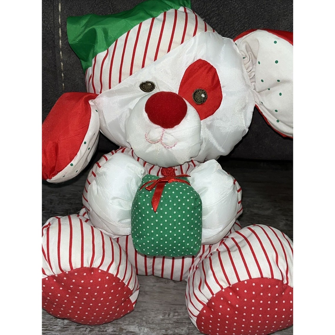1990 Puffalump Christmas Puppy Dog Holding Present Fisher Price Vintage ...